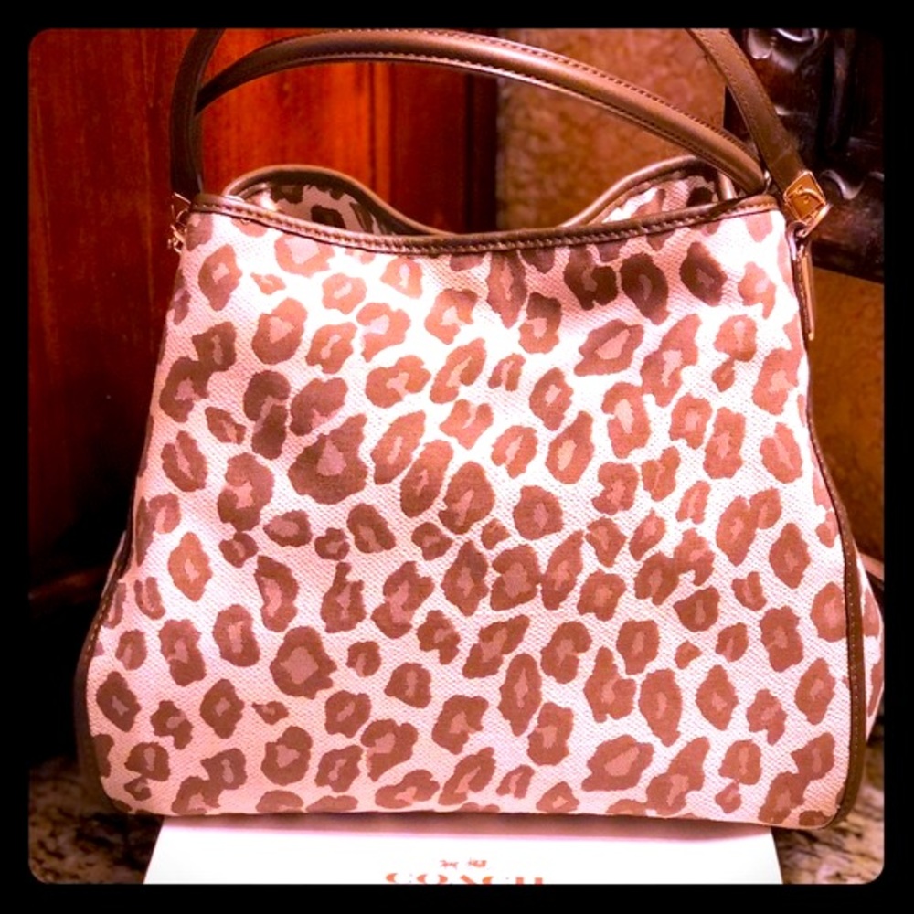 Coach Tote Bag-Ocelot Animal Print Madison Phoebe - Gem